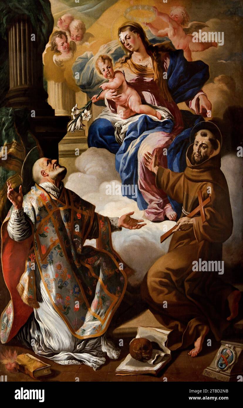Madonna Col Bambino E I Santi Filippo Neri E Francesco D Assisi